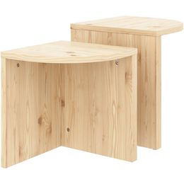 Satztisch Karup Design "COMBINE Tables Set, Couchtisch, Beistelltisch, Satztisch, 2’er Set", beige (natur), B:43cm H:47cm T:43cm, Tische, Beistelltischset aus FSC-zertifiziertem Kiefernholz