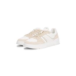 Sneaker Tommy Jeans "TJM CUPSOLE PODS", Herren, Gr. 41, wei&szlig; (wei&szlig;, beige), Nappaleder, Veloursleder, Schuhe Sneaker, Freizeitschuh, Halbschuh, Schn&uuml;rschuh mit weichem Schaftrand