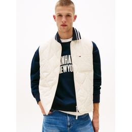 Steppweste Tommy Jeans "TJM QUILTED VEST EXT", Herren, Gr. M, beige (desert sand dune), Web, Obermaterial: 100% Polyamid. Futter: 100% Polyester, unifarben, regular fit normal, Rundhals, Westen Steppweste, Mit Rundhalsausschnitt