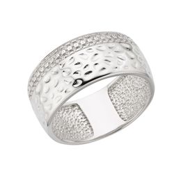 ZEEme Silber Ring Silber 925 rhodiniert mit wei&szlig;en Zirkonia-Steinen