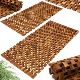 Casaria Badematte 2er-Set Akazie Mosaik FSC -zertifiziert