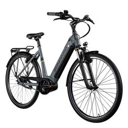 Z&uuml;ndapp Z&uuml;ndapp X600 E Bike Damenfahrrad 155 - 180 cm Stadtrad Pedelec Bosch grau/gelb