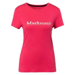 Black Forest T-Shirt mit Glitzerprint rot Damen XS