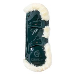KENTUCKY Springgamaschen Vegan Sheepskin Bamboo Shield, f&uuml;r Vorderbeine gr&uuml;n M