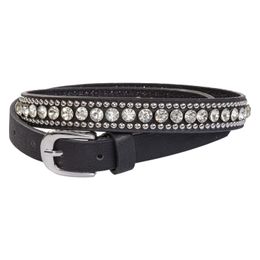 Black Forest G&uuml;rtel mit Glitzernieten schwarz 80 cm