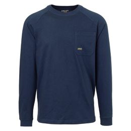 Ariat Longsleeve Rebar Cotton Strong blau Herren XS