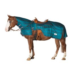 L-pro West Fliegen-Ausreitdecke f&uuml;r Westerns&auml;ttel blau/gr&uuml;n L (145/155 cm)
