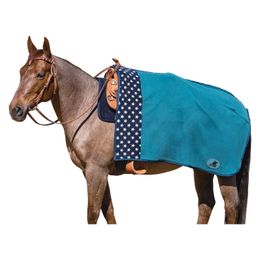 L-pro West Western-Fleecedecke mit Hornausschnitt blau/dunkelblau 145 cm