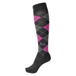 Pikeur Reitsocken grau/grau/rot 38-40