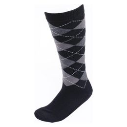 Cheval de Luxe Kniestrumpf Argyle grau/schwarz 35-38