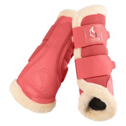ESKADRON Classic Sports Gamaschen Mesh FauxFur, für Vorder- und Hinterbeine rot/rosa/orange XL