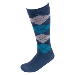 Black Forest Kniestr&uuml;mpfe mit Karomuster blau/blau/silber 38-40