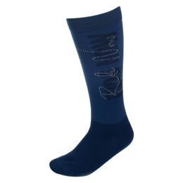 RIDE now Thinsocks mit Glitzerschriftzug blau 35-38