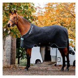 Horseware Transport- und Abschwitzdecke Autumn Cooler schwarz/t&uuml;rkis 130 cm