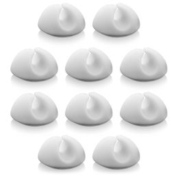 deleyCON 10x Kabel Clips Kabelhalter Kabelführung Kabel Fixierung Kabel Organizer für Kabel bis 8mm Kabelklemmen Kabelbefestigung Kabel Management Weiß