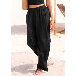 s.Oliver Damen Palazzo-Hose, Schwarz, Gr. 44, Sommerhosen, Material: Viskose
