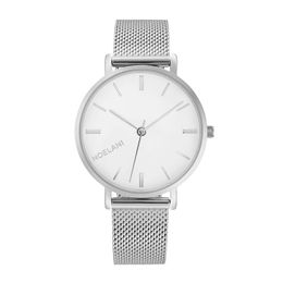 NOELANI Quarzuhr Armbanduhr, Damenuhr, Edelstahlarmband, analog silberfarben Schn&ouml;rkellose Armbanduhr