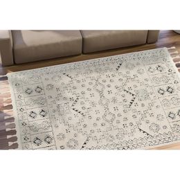 Kayoom Teppich »Loris 125« rechteckig 22 mm Höhe 144.000 Points / qm, Ethno-Design, weiche Haptik Weiß Obermaterial: 100% Polypropylen B : 120 cm...