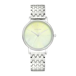 NOELANI Quarzuhr Armbanduhr, Damenuhr, Edelstahlarmband, analog silberfarben Elegante Armbanduhr