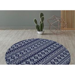 Kayoom Teppich &raquo;Sunny 210&laquo; rechteckig 8 mm H&ouml;he Besonders pflegeleicht. Im Innen- und Au&szlig;enbereich verwendbar. Blau Obermaterial: 100% Polyester B...