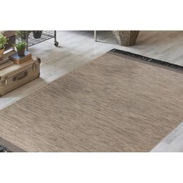 Arte Espina Teppich &raquo;Nomad 8064&laquo; rechteckig 11 mm H&ouml;he Handgemachter Fransenteppich in neutralem Design Grau / Braun Obermaterial: 70% Wolle, 25%...
