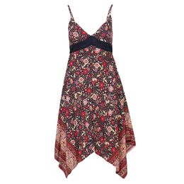 Koroshi Kleid Damen Gr&ouml;&szlig;e 36 marine / zitronengelb / ros&eacute; / dunkelrot
