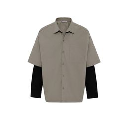 Dandalo Button Up Shirt male size S Khaki / Black