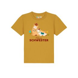 Watabout.kids Shirt 'Lama Kleine Schwester' boy Yellow size 98/104