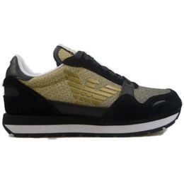 Emporio Armani Low-Top Sneaker - Sneakers Glitterate Colore ORO - Gr. 36 (EU) - in Schwarz - f&uuml;r Damen