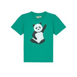 watabout.kids T-Shirt 'Panda' Jungen Gr&ouml;&szlig;e 98/104 gr&uuml;n / schwarz / wei&szlig;