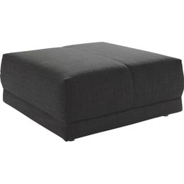 Hocker DESIGNWERK "New York, anmutender Designhocker", schwarz (charcoal), B:95cm H:42cm T:95cm, Flachgewebe 100% Polyester;Struktur 98% Polyester, 2% Acryl, Hocker, Polsterhocker, in hochwertiger Verarbeitung & tollem Sitzkomfort