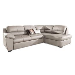 Ecksofa COTTA "Dani L-Form", grau, B:240cm H:87cm T:89cm, Luxus-Microfaser aus 100% Polyester;Luxus-Kunstleder;NaturLEDER (echtes Rindsleder), Sofas, Ecksofa, wahlweise mit Bettfunktion & Bettkasten