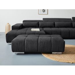 Hockerbank COTTA "Orion", schwarz, B:134cm H:42cm T:70cm, 100% Polyester, Hocker