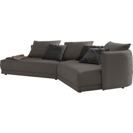 Ecksofa DESIGNWERK "New York L-Form, anmutendes Designsofa", grau (dunkelgrau), B:333cm T:179cm, 100% Polyester, Sofas, Ecksofa, mit moderner R&ung im R&uuml;cken