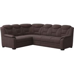 Ecksofa COTTA "Marcus L-Form", grau (charcoal), B:263cm H:99cm T:211cm, 100% Polyester, Sofas, Ecksofa, wahlweise mit Bettfunktion & Stauraum