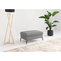 Sit & More Polsterhocker SIT & MORE "Emely", grau, B:104cm H:47cm T:69cm, 100% Polyester, Hocker, Polsterhocker, mit praktischen Stauraum