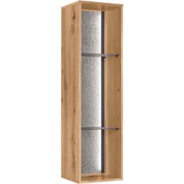 Hängeregal, braun (eiche artisan), B:30cm H:121cm T:30cm, SET ONE BY Musterring, Regale, Rückwand mit Zierelement, Beleuchtung optional, B34 x H121 cm
