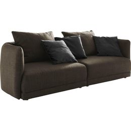 Big-Sofa DESIGNWERK "New York, anmutendes Designsofa", gr&uuml;n (hunter), B:253cm T:100cm, 100% Polyester, Sofas, Big-Sofa, mit schmaler Arm- & R&uuml;ckenlehne