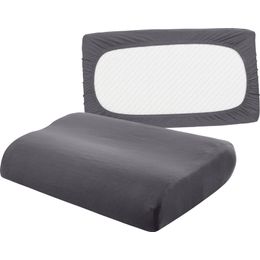 Kissenbezug bellana "Universal Jersey", grau, B:80cm L:40cm, Feinjersey, Obermaterial: 95% Baumwolle, 5% Elasthan, Kissenbezüge, passend für Nackenstützkissen