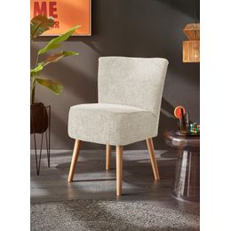 Cocktailsessel ED EXCITING DESIGN "Earl", beige (creme), B:65cm H:89cm T:70cm, 100% Polyester, Sessel, Küchenstuhl, Küchensessel