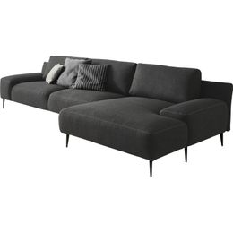 Ecksofa DESIGNWERK "Forma L-Form, zeitloses Designsofa mit aktuellem Fu&szlig;", schwarz (charcoal), B:344cm T:162cm, 100% Polyester;Struktur 98% Polyester, 2% Acryl, Sofas, Ecksofa, in hochwertiger Verarbeitung & tollem Sitzkomfort