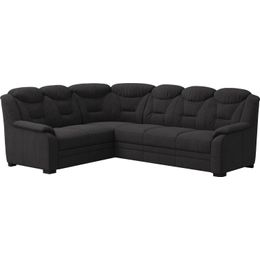 Ecksofa COTTA "Marcus L-Form", schwarz, B:263cm H:99cm T:211cm, 100% Polyester, Sofas, Ecksofa, wahlweise mit Bettfunktion & Stauraum