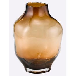 IMPRESSIONEN Vase, Braun, Gr. H/B/T ca. 27,5/22/22 cm, Deko-Artikel, Material: Glas