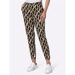 Heine Damen Druckhose, Braun, Gr. 50, 7/8-Hose, Material: Baumwolle
