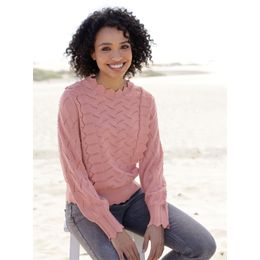 Heine Witt Damen Feinstrickpullover mit Wellenkante, hortensie, Gr&ouml;&szlig;e 48