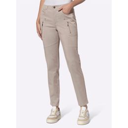 Heine Damen 5-Pocket-Hose, Braun, Gr. 40, R&ouml;hrenhosen, Material: Lyocell