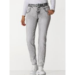 Heine Damen R&ouml;hrenjeans, Grau, Gr. 44, Mode, Material: Baumwolle