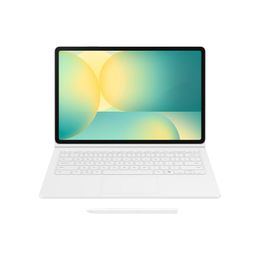 Samsung Tablet-Tastatur »Book Cover Keyboard für Tab S10 FE+« (Funktionstasten) Weiß Schnelle einfache Anbringung, durch Magnet in der Rückseite...