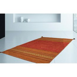 Kayoom Teppich »Alhambra 335« rechteckig 5 mm Höhe Maschinell gewebter Flachflor-Teppich, 100% Baumwolle, Ethno-Design Terra Obermaterial: 100%...