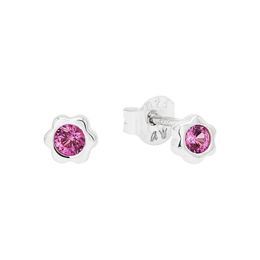 Prinzessin Lillifee Paar Ohrstecker »Blume, 2038730, 2038733, 2038736« mit Zirkonia (synth.) silberfarben-pink + pink 4 mm Mädchen Ohrstecker mit...